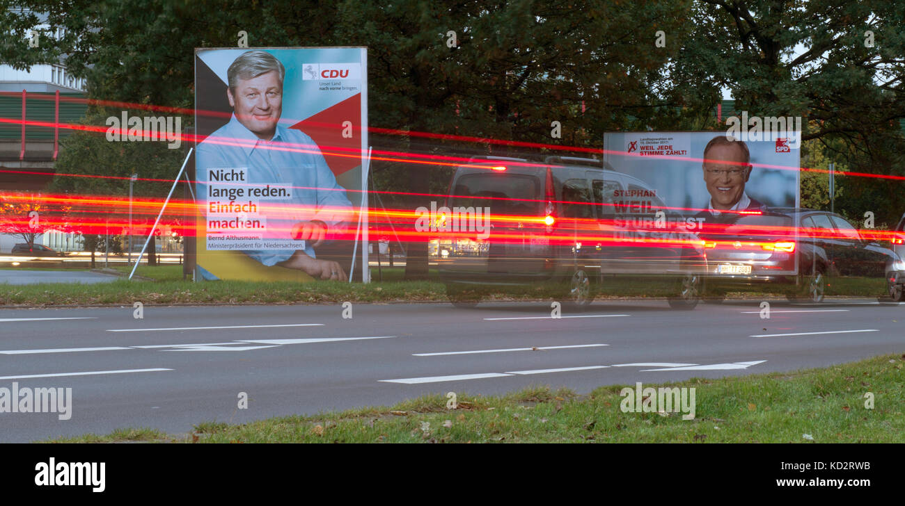 Hanover, Germany. 09th Oct, 2017. Election posters with the portraits ...