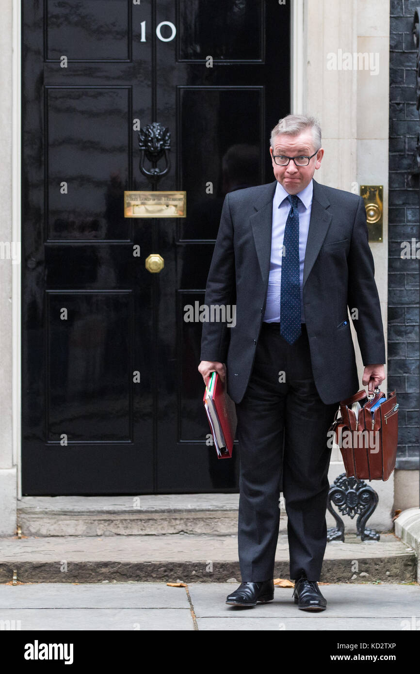 London, UK. 10th Oct, 2017. Michael Gove MP, Secretary of State for ...