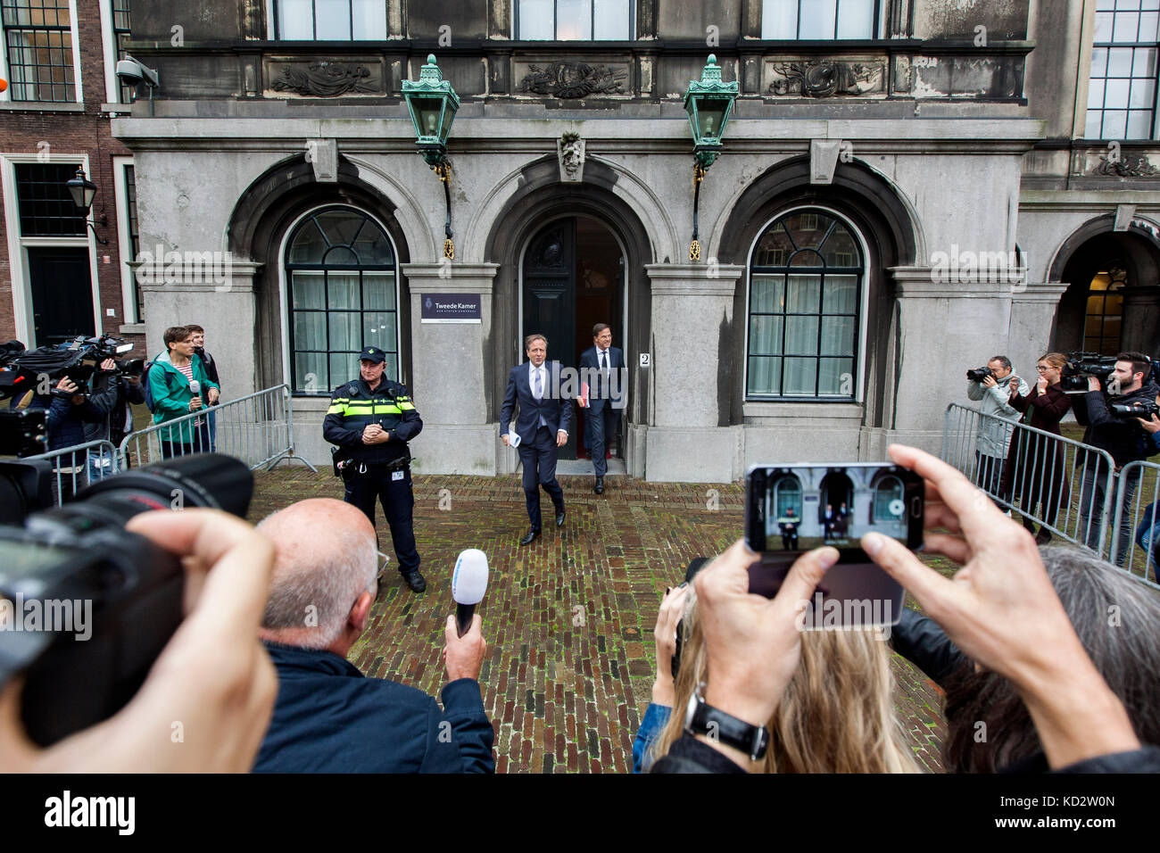 The Hague, Netherlands. 10th Oct, 2017. Alexander Pechtold (front ...