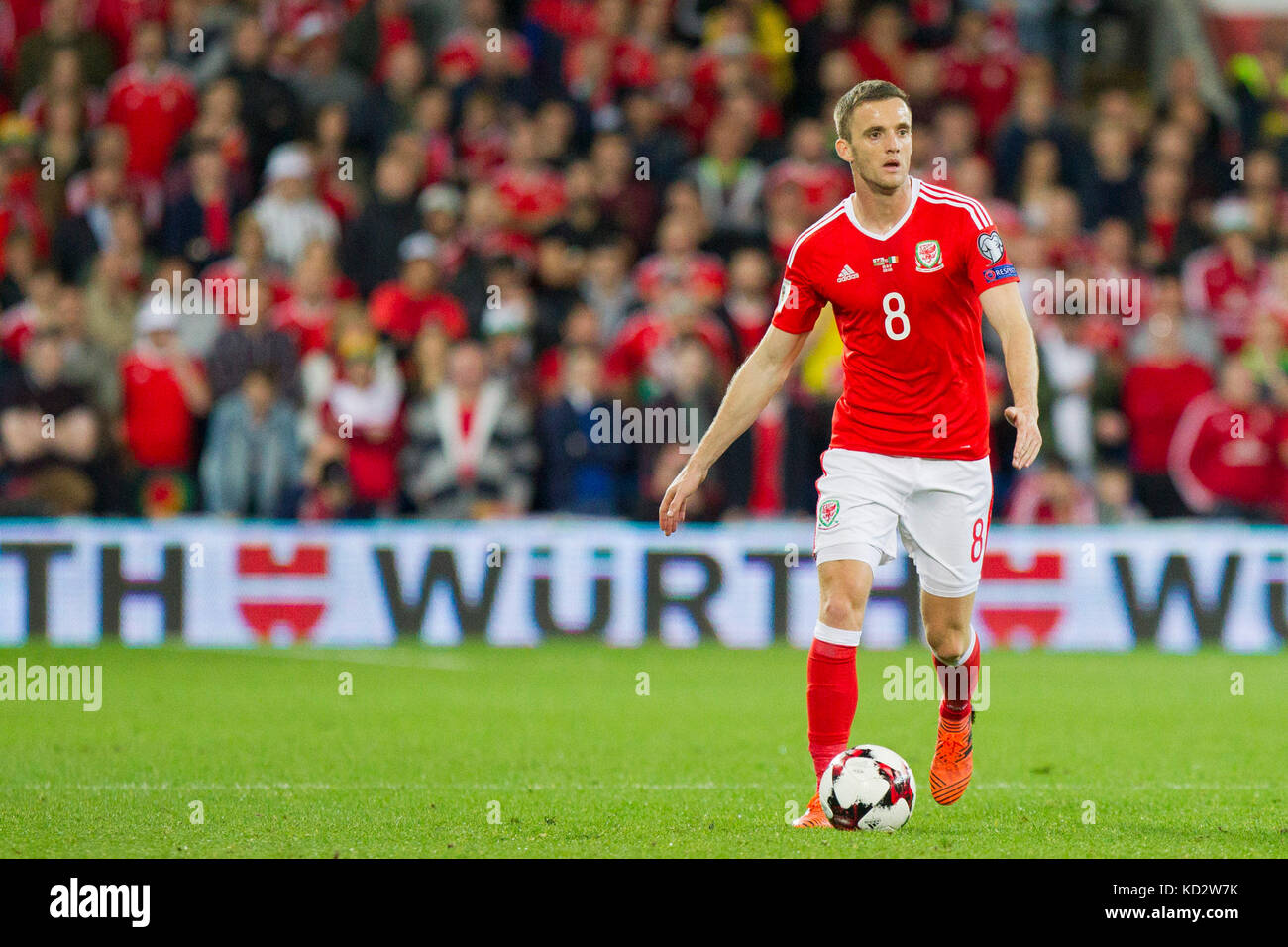 Cardiff, Wales, UK. 09th Oct, 2017. Andy King of Wales during the FIFA ...