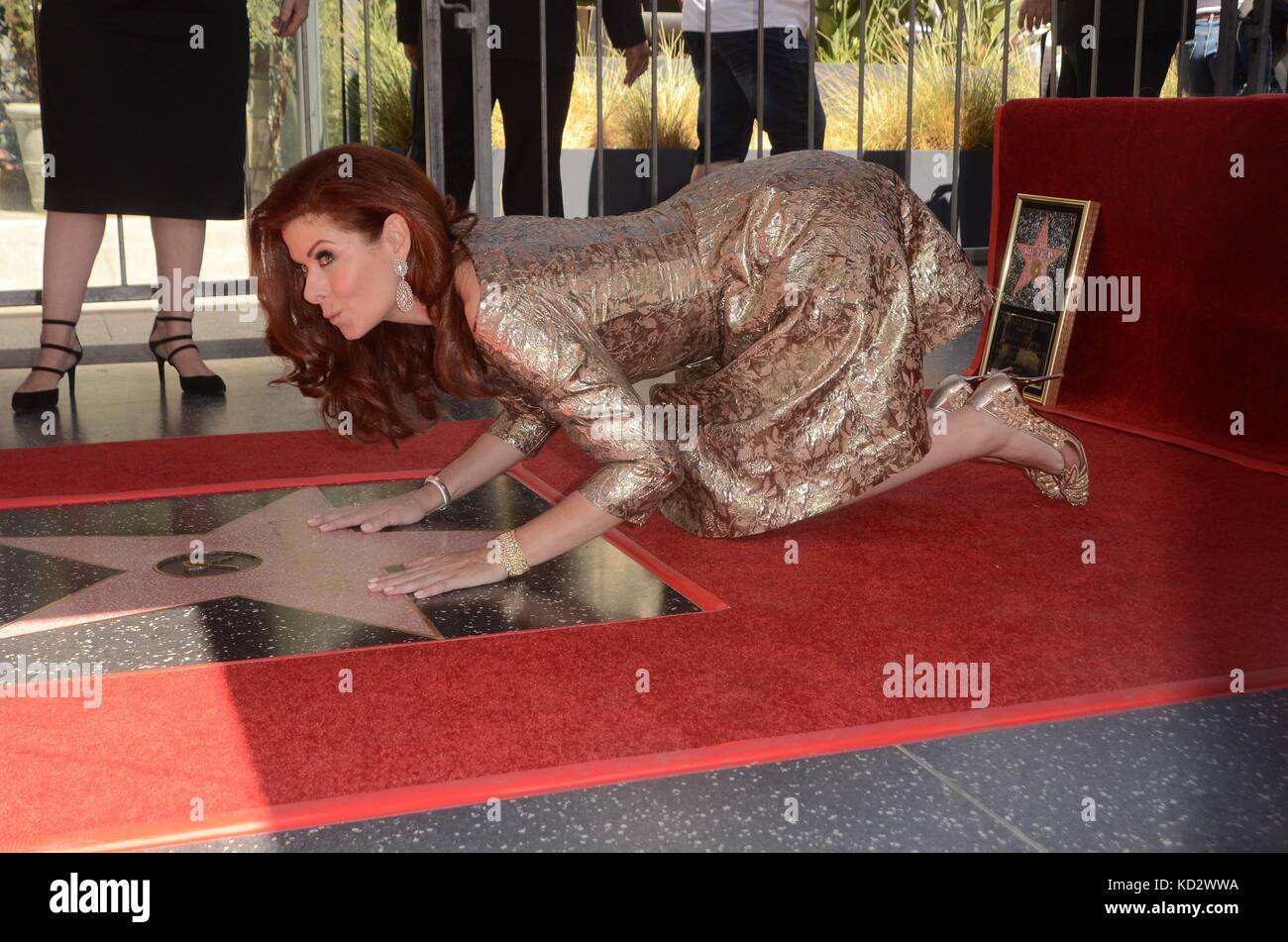 Debra Messing at the induction ceremony for Star on the Hollywood Walk ...