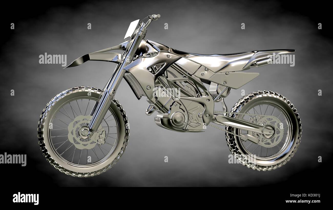 3d rendering of a metalic reflective motor on a dark background Stock ...