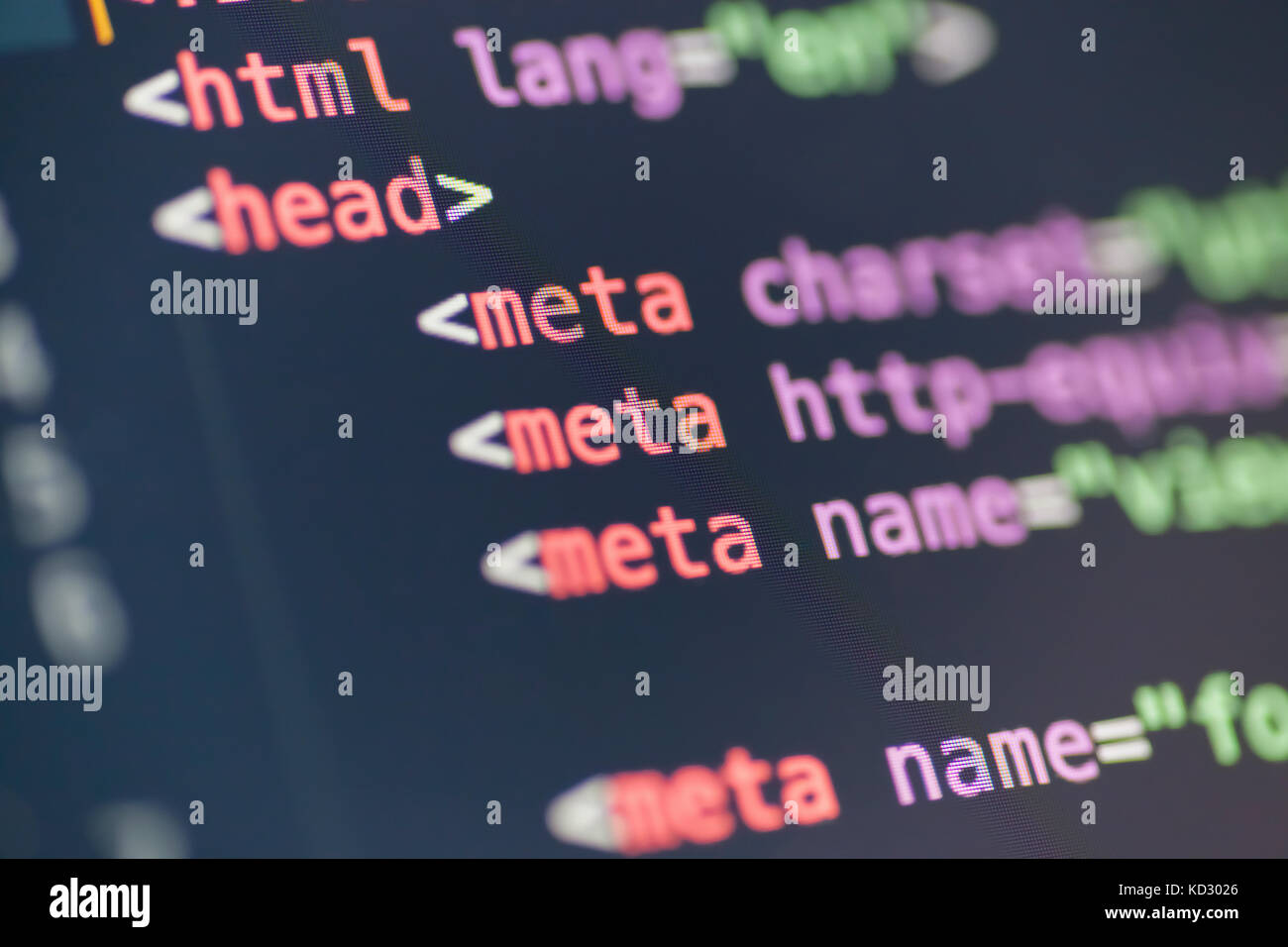 Code syntax on a computer screen Stock Photo - Alamy