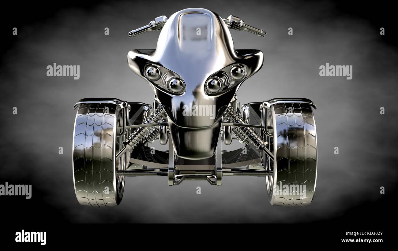 3d rendering of a metalic reflective motor on a dark background Stock ...