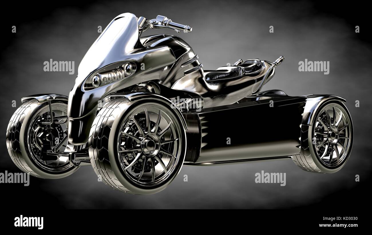 3d rendering of a metalic reflective motor on a dark background Stock ...