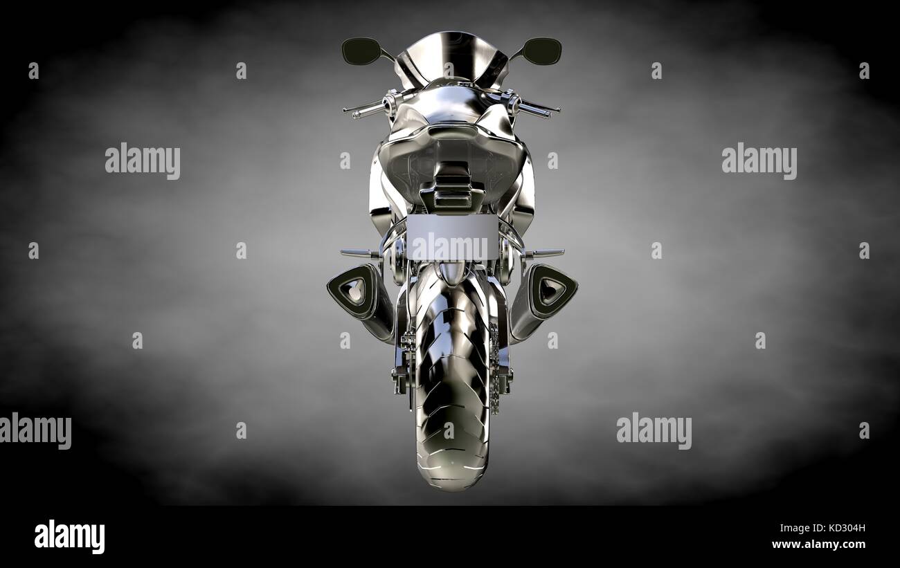 3d rendering of a metalic reflective motor on a dark background Stock ...