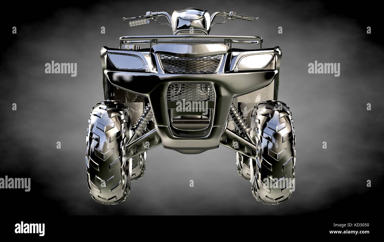 3d rendering of a metalic reflective motor on a dark background Stock ...