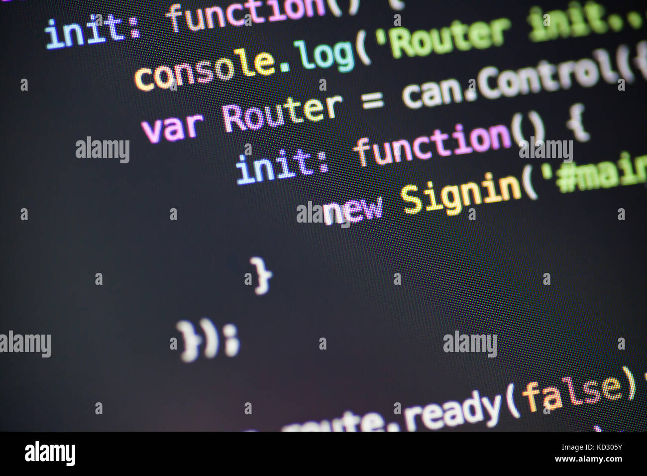 Computer Code On The Screen Stock Photo - Alamy