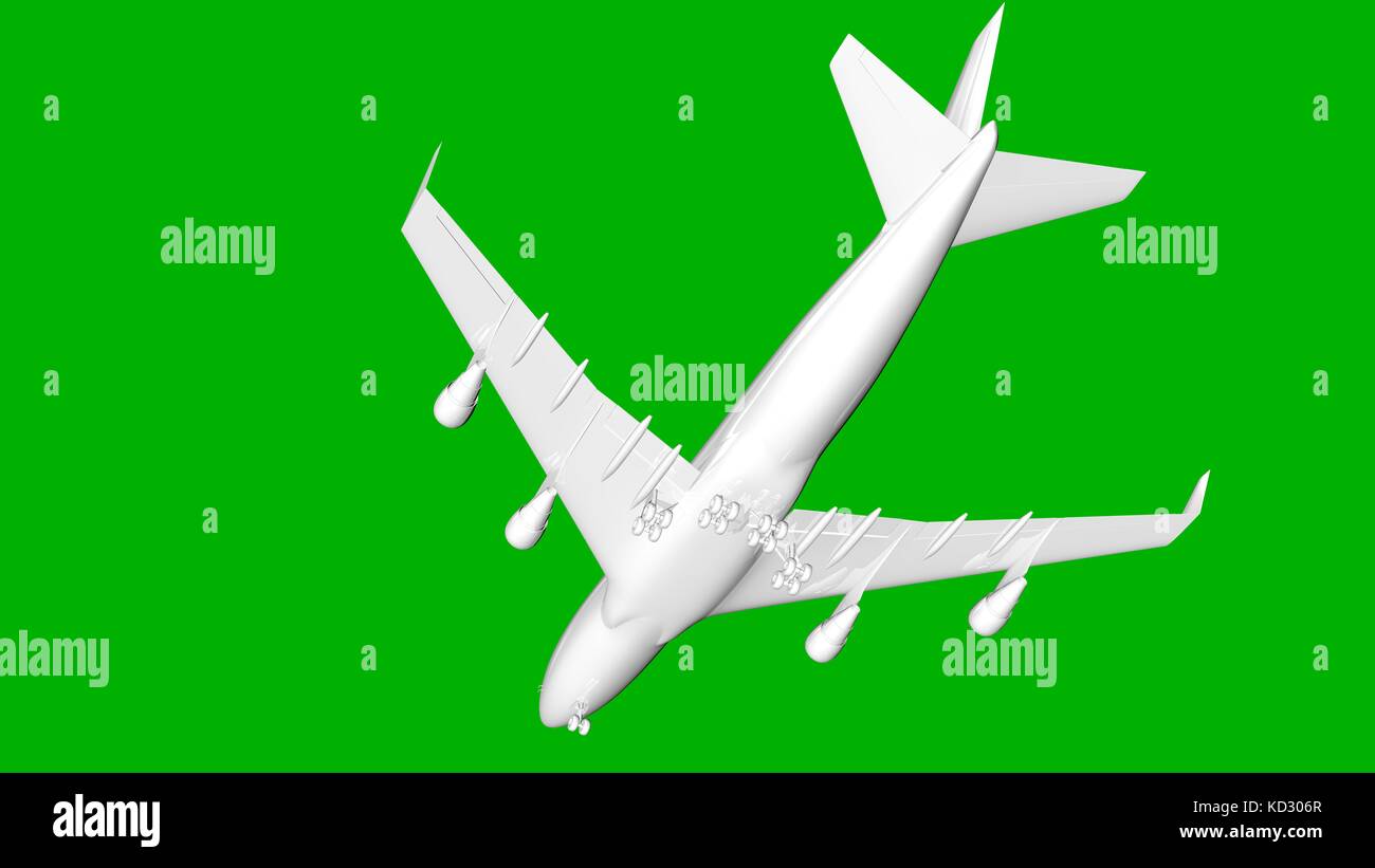 Rendering green airplane isolated on hi-res stock photography and ...