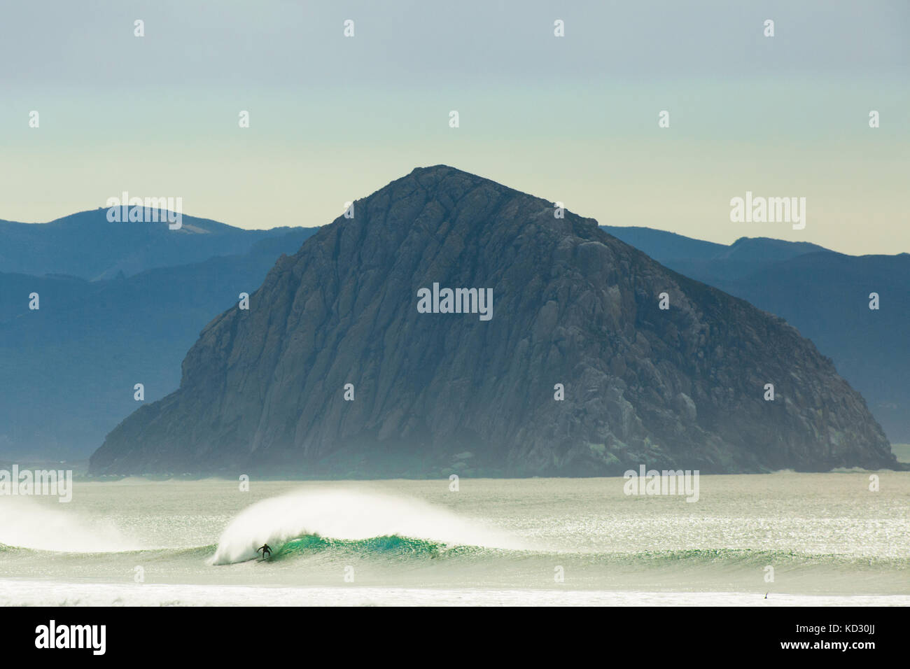 Young male surfer surfing ocean wave, Morro Bay, California, USA Stock ...