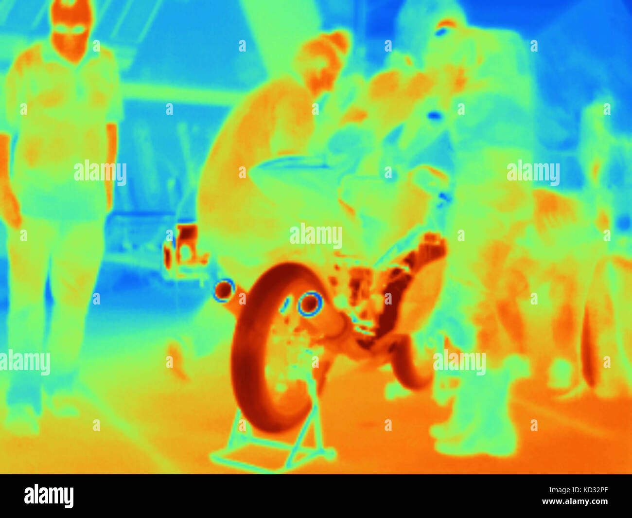 Thermal image of motorcycle race Stock Photo - Alamy