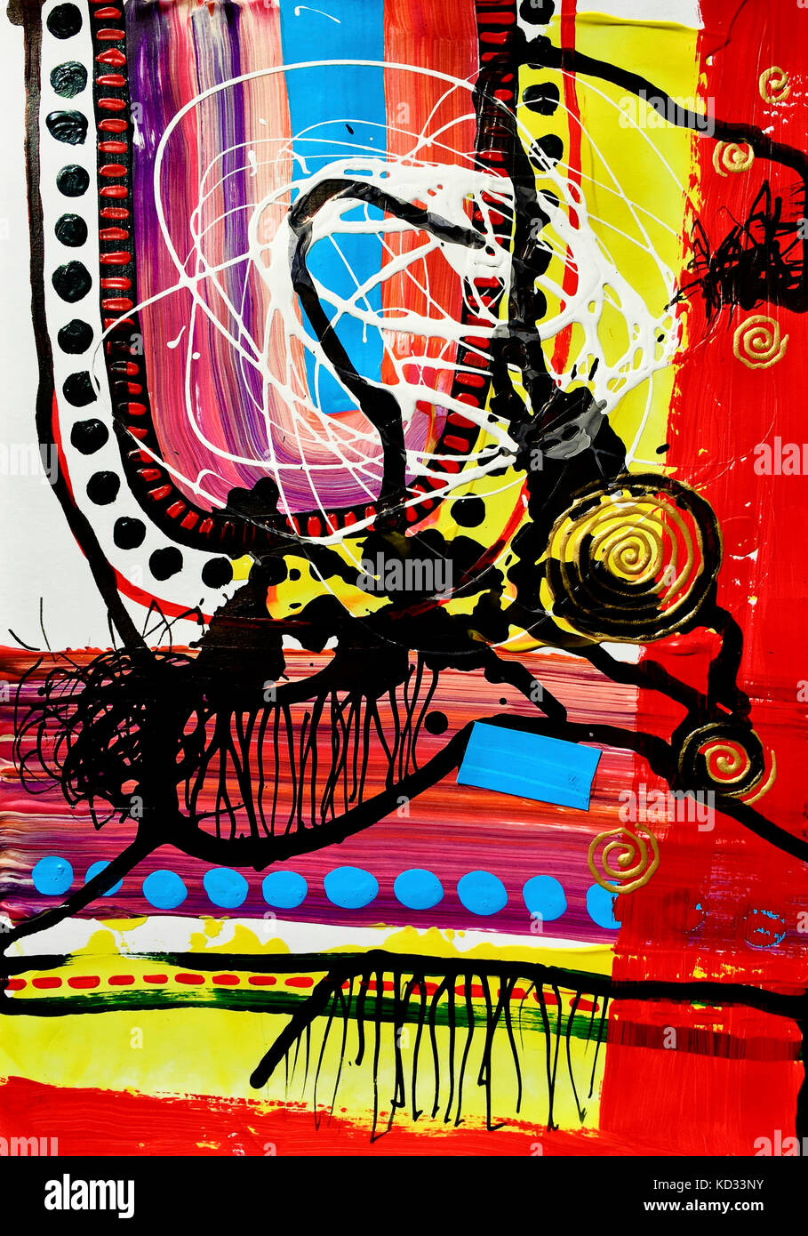 contemporary art abstract painting, acrylic on paper Stock Photo - Alamy