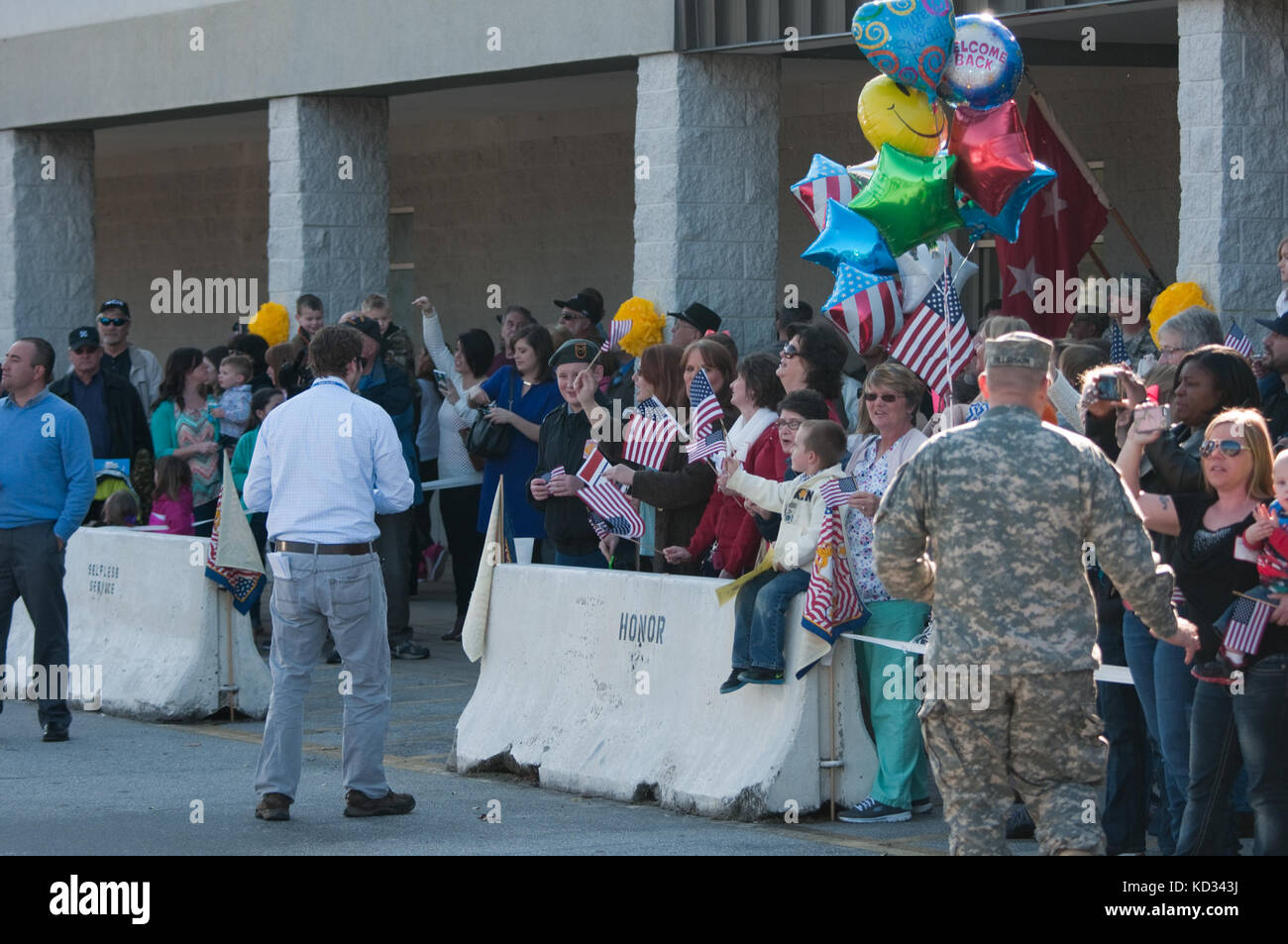 Family and friends wait to welcome home U.S. Soldiers, assigned to the ...