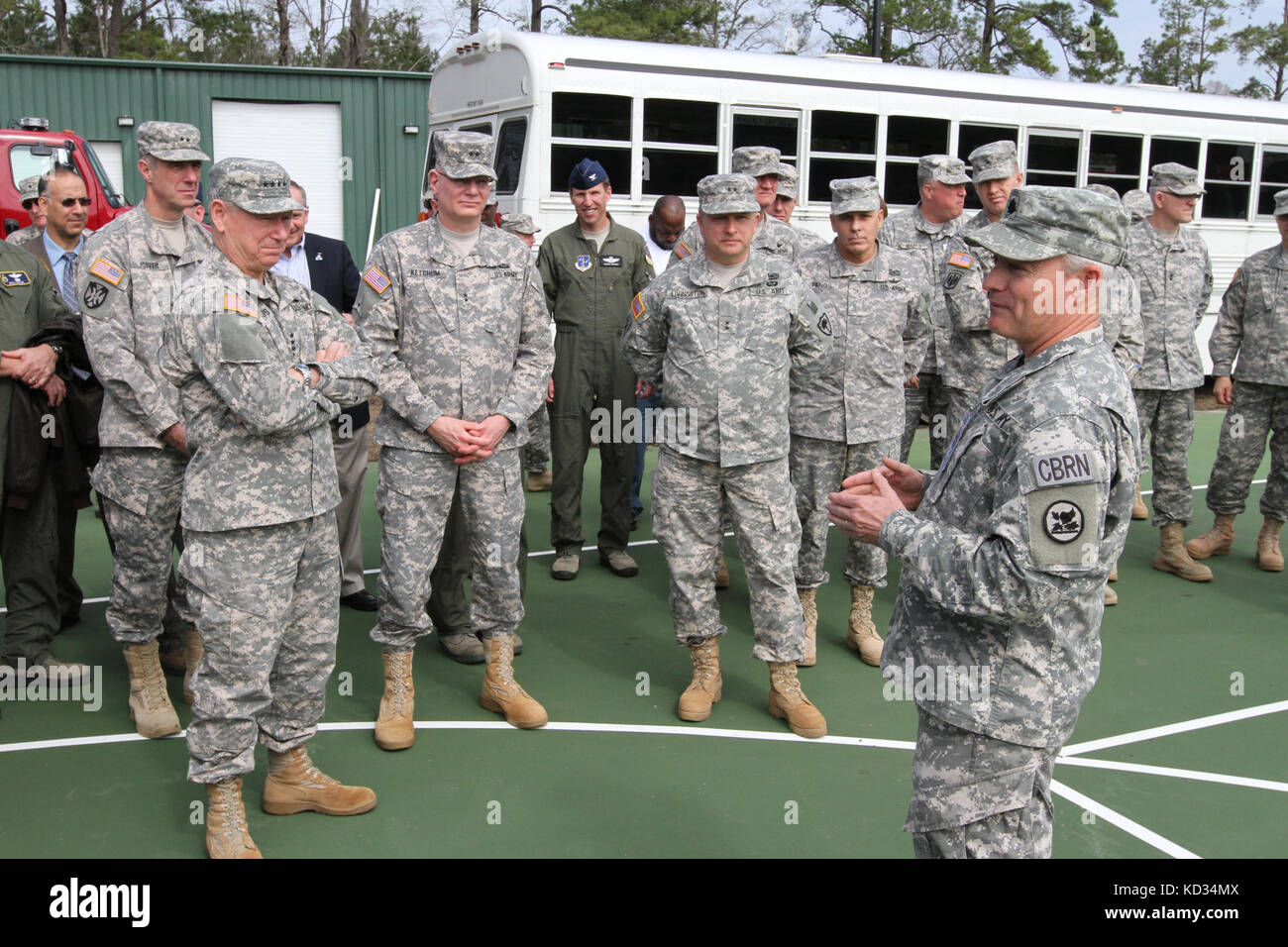 Lt. Col. Stephen Messer, U.S. Northern Command, welcomes Gen. Frank J ...