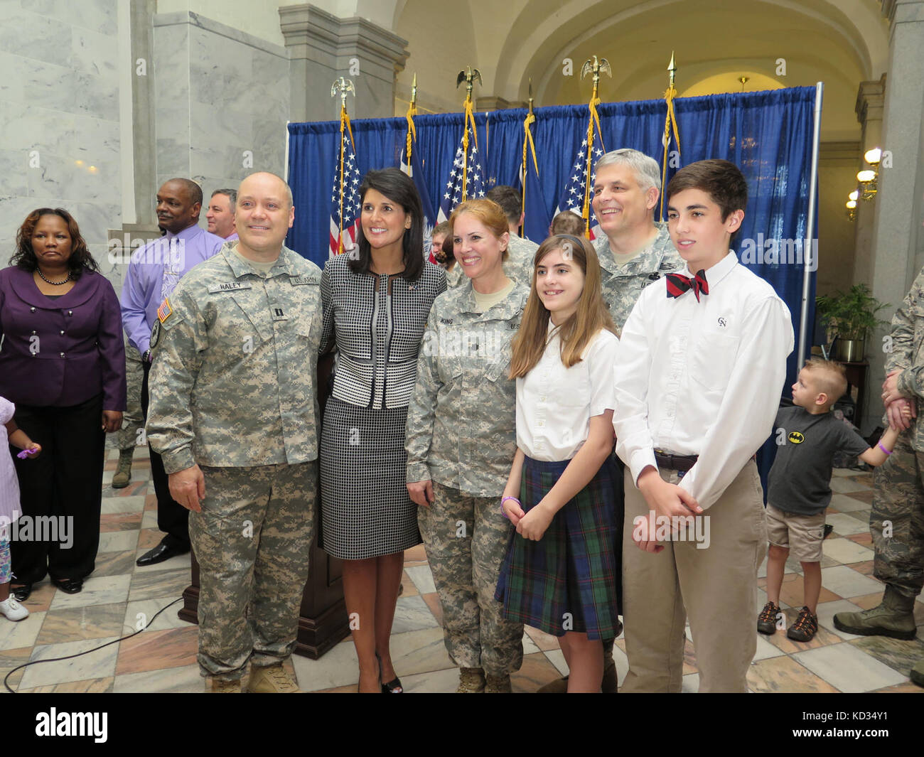 South Carolina Governor Nikki Haley joins her spouse Capt. Michael ...