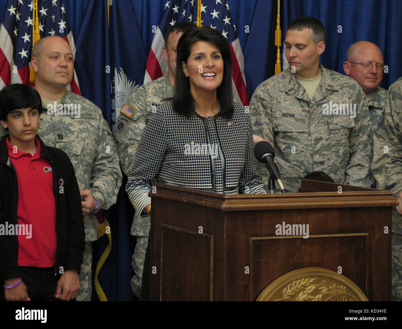 South Carolina Governor Nikki Haley reads a proclamation recognizing ...