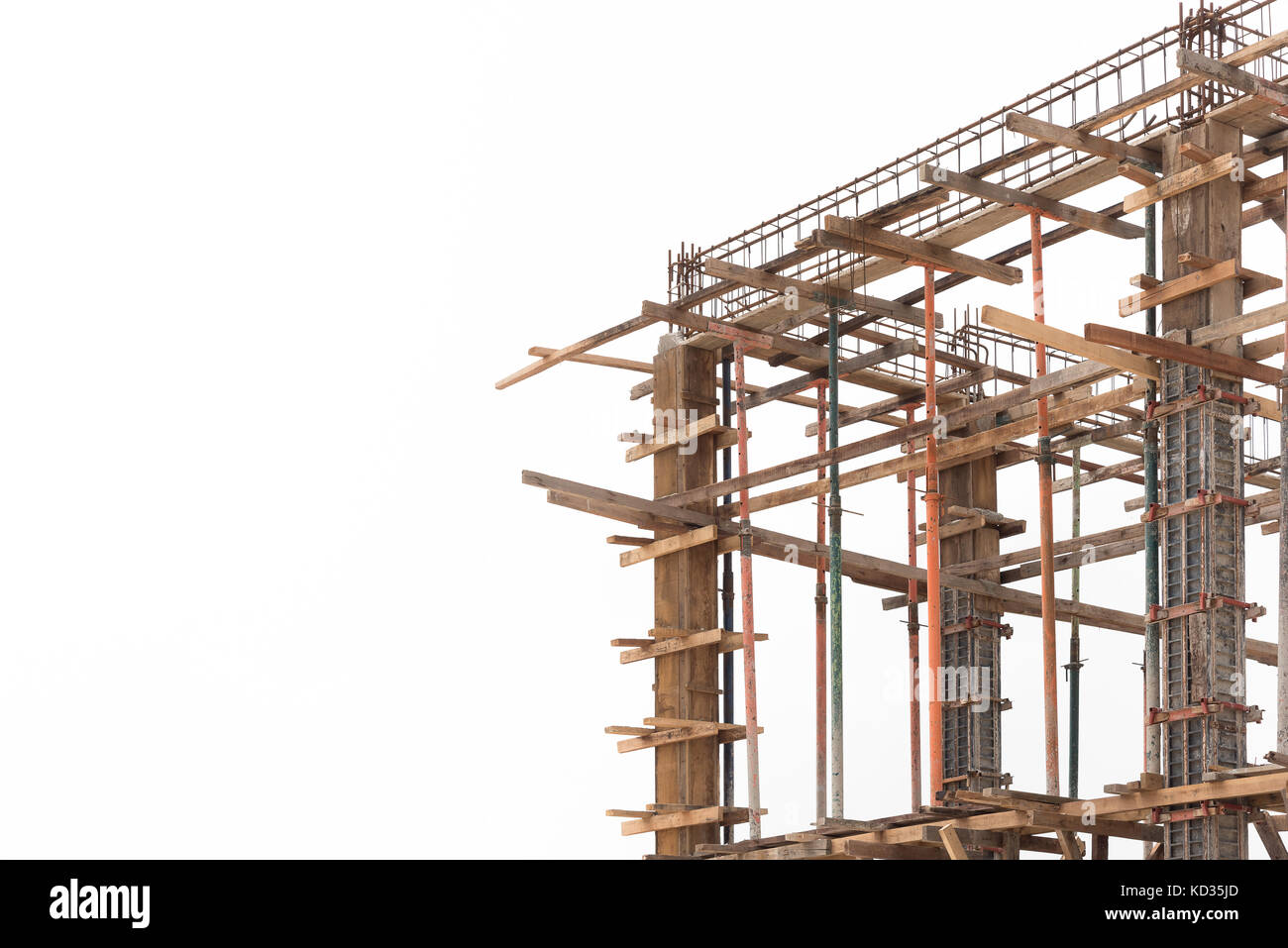 Structure of building under construction isolated on white background ...
