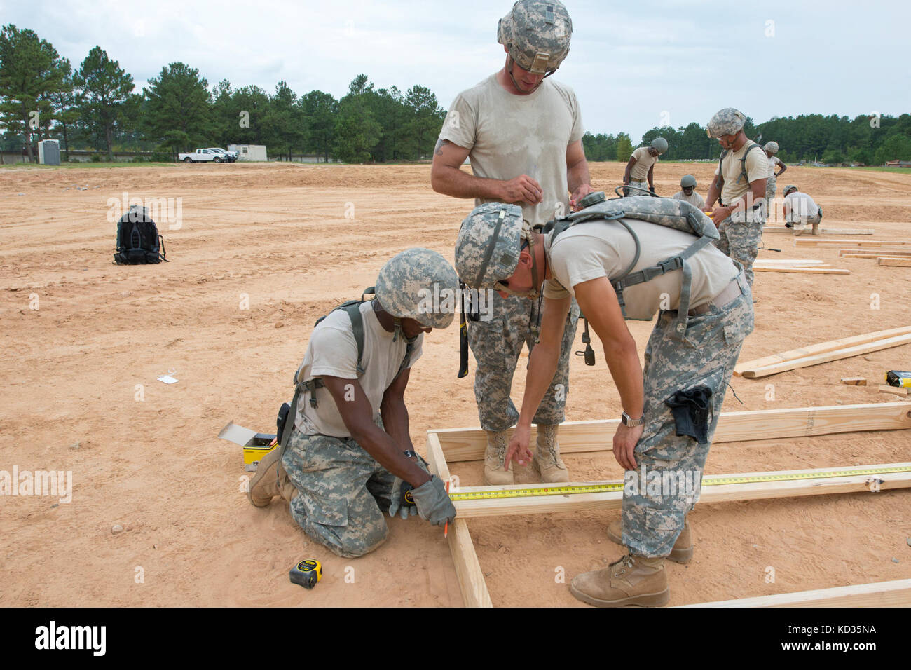 U.S. Army engineers assigned to the 1223rd Engineer Company (vertical ...