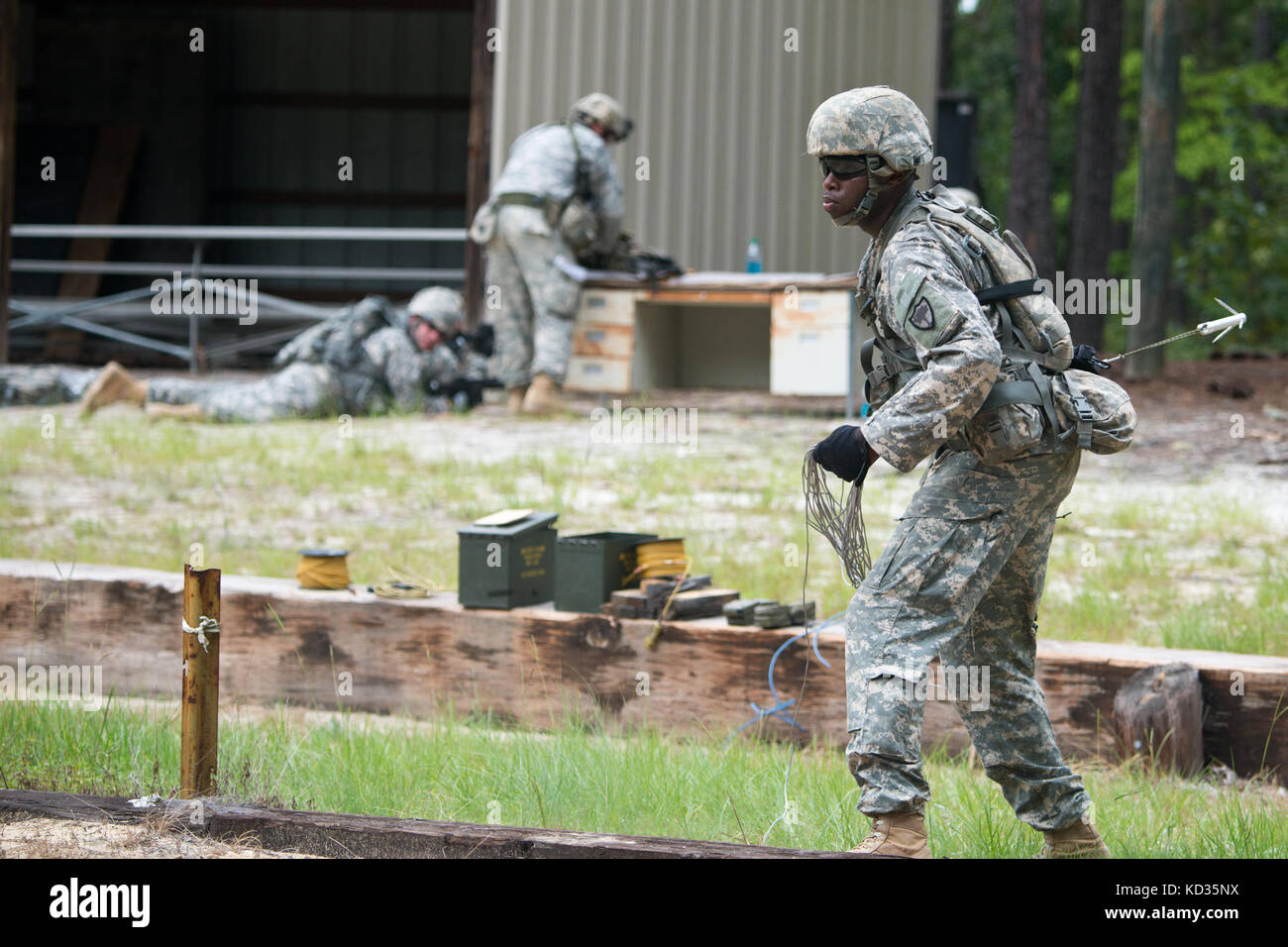 U.S. Army Spc. Malcolm Brown combat engineer assigned to the 1221st ...