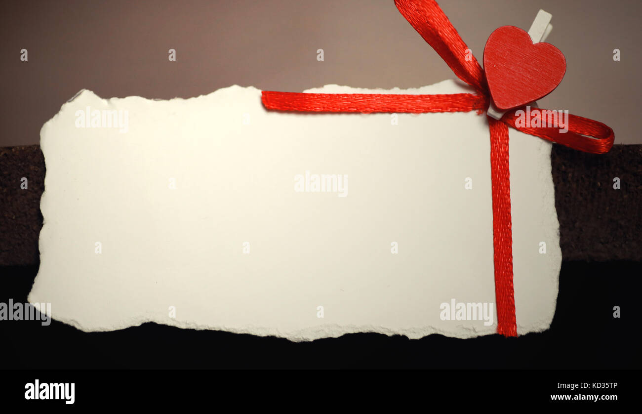 white sheet of paper love notes and heart shape Stock Photo - Alamy