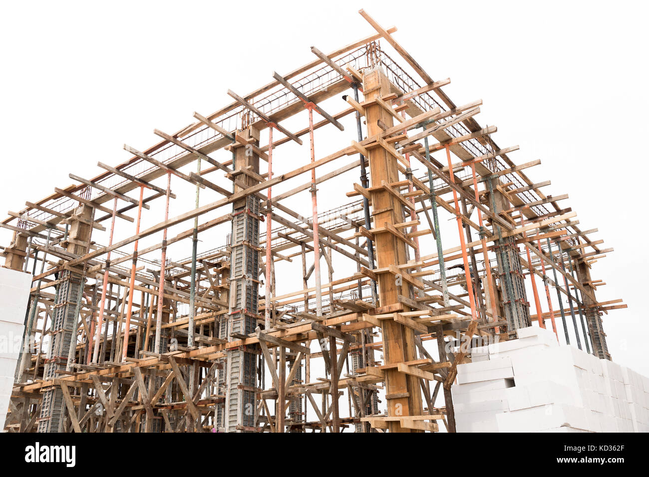 Structure of building under construction isolated on white background ...