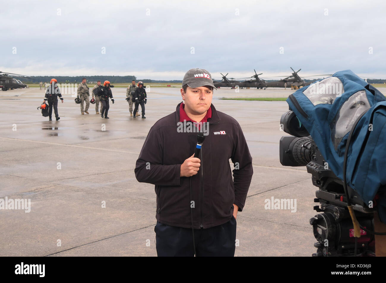 WIS News Channel 10 reporter Chad Mills does a live shot from from ...