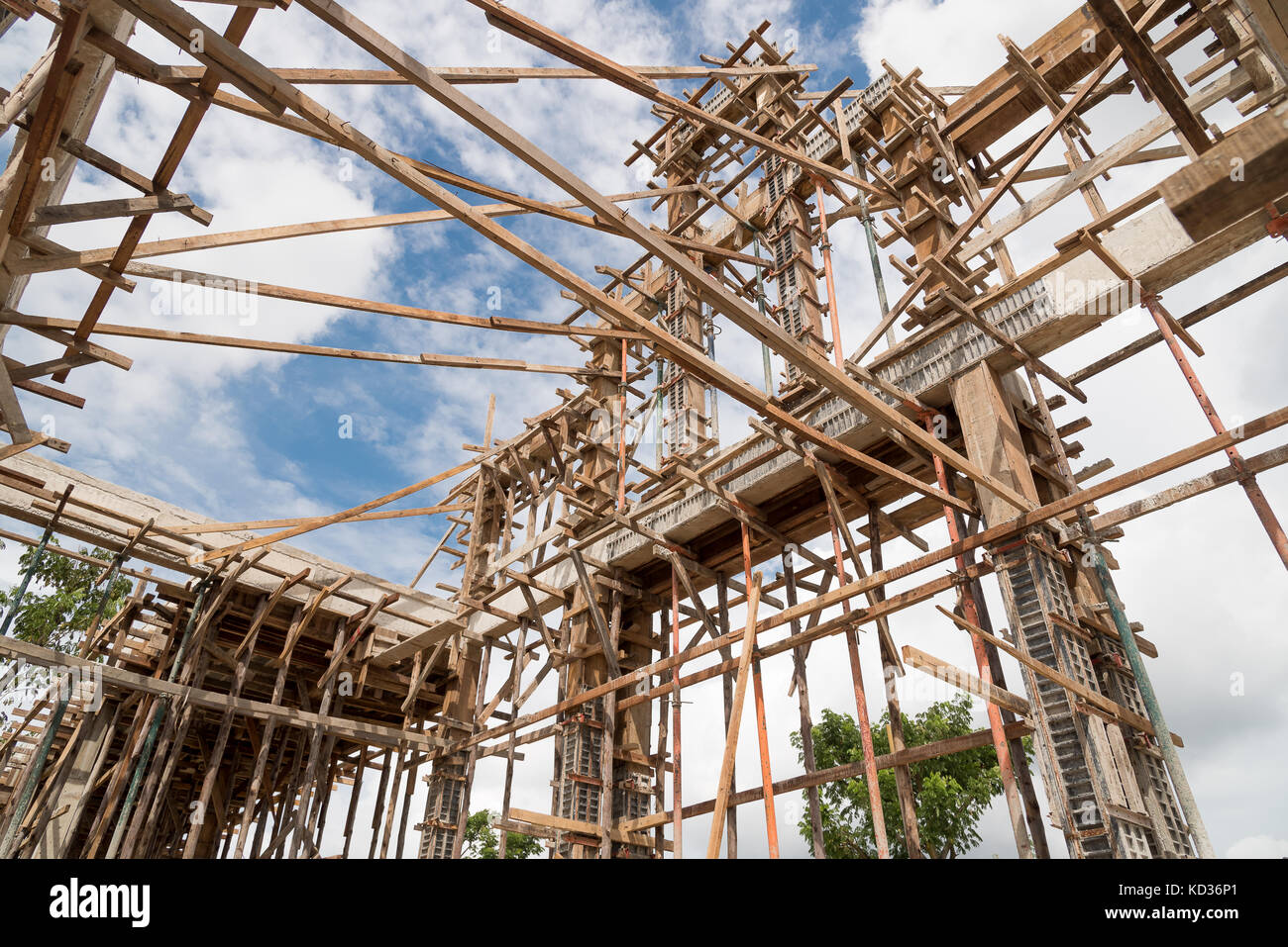 Structure of building under construction on construction site Stock ...