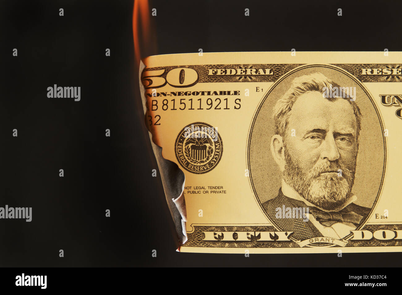 US Currency on Fire Stock Photo - Alamy
