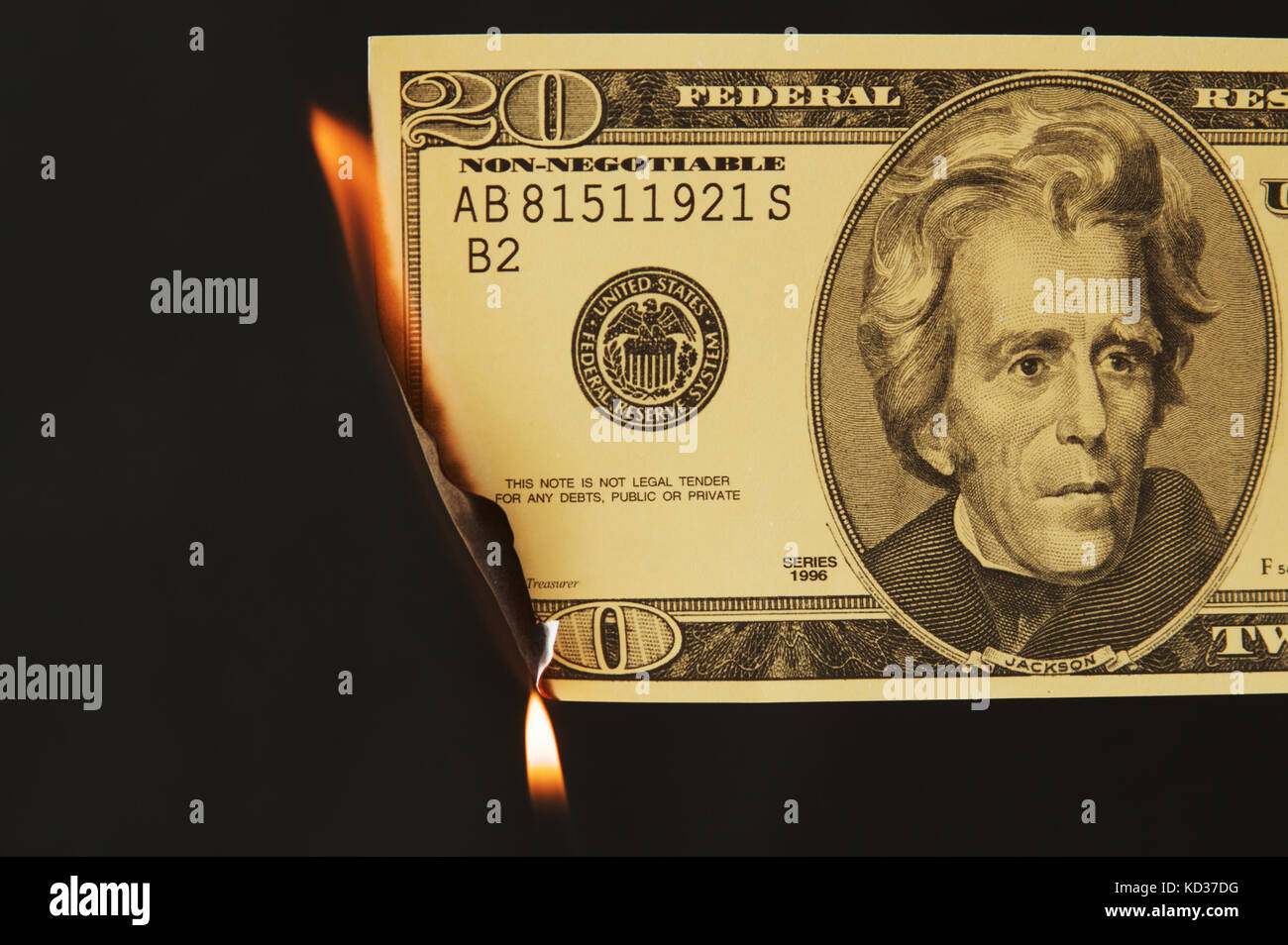US Currency on Fire Stock Photo - Alamy