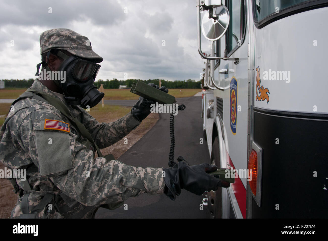 U.S. Army Spc. Jerame Smalls, with the 108th Chemical Company from ...