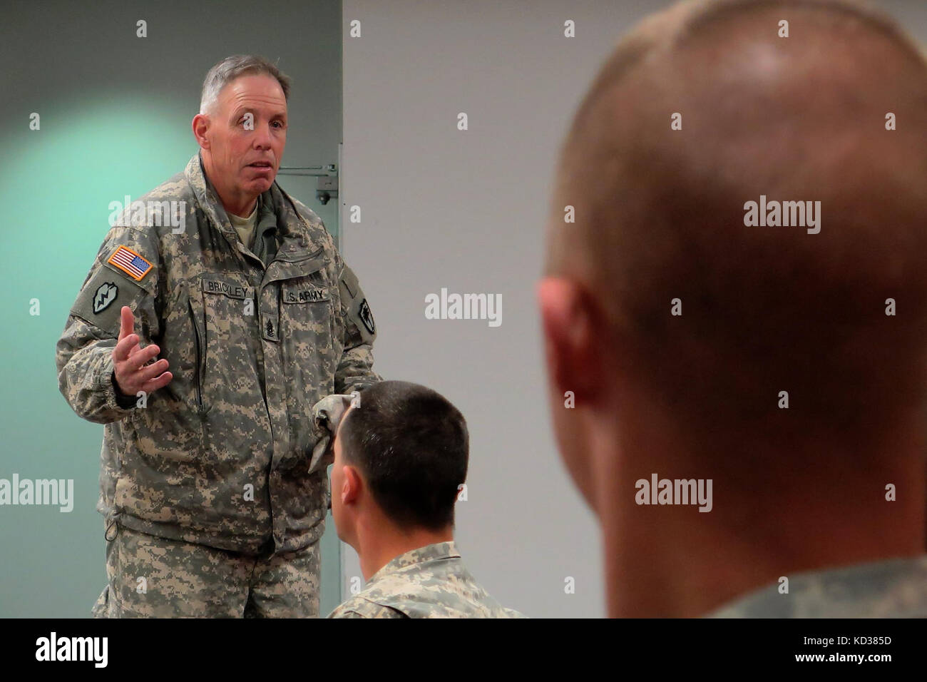 U.S. Army Command Sgt. Maj. Robert Brickley, state command sergeant ...