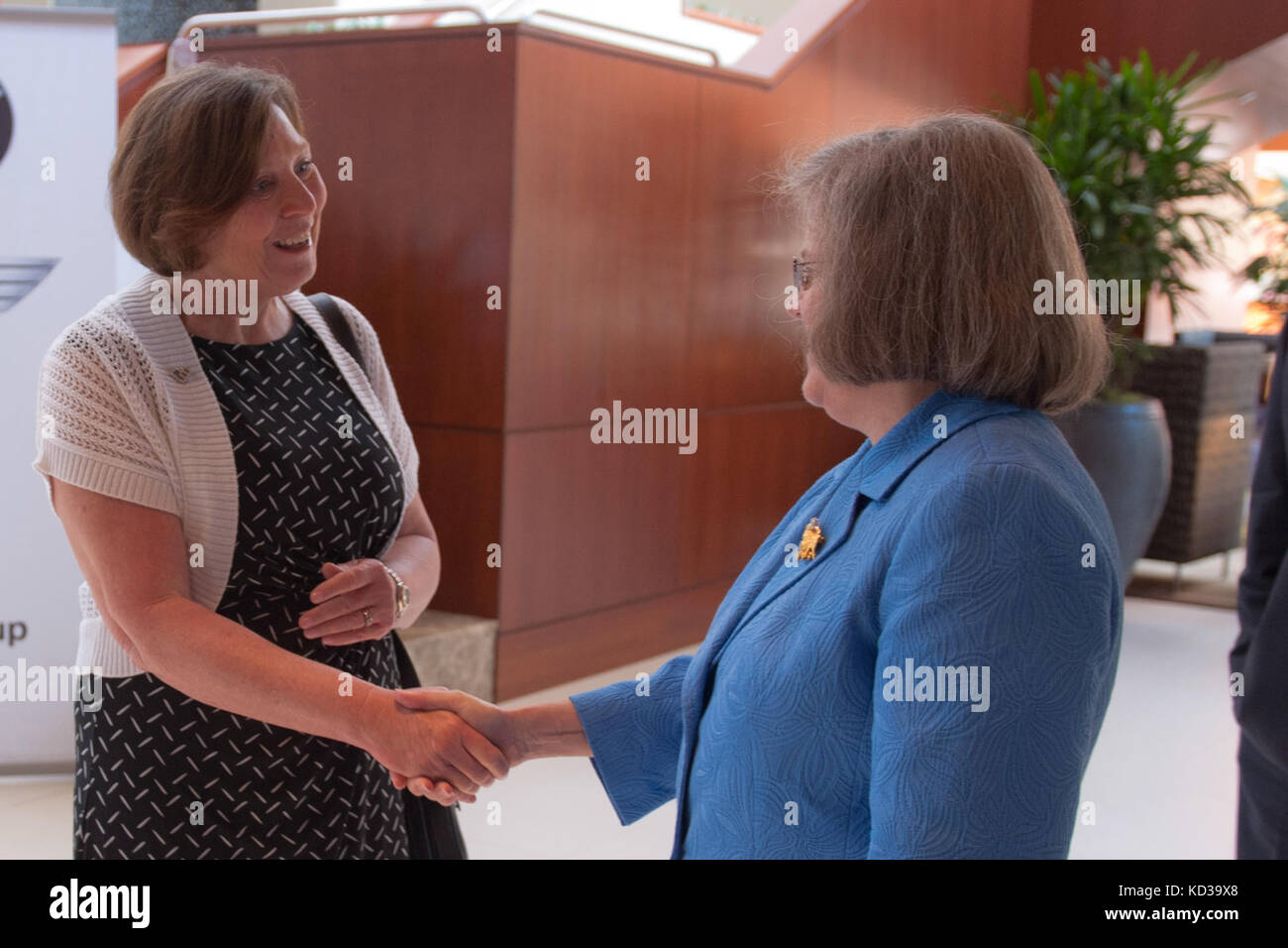 Mrs. Patricia Grass greets Holly Petraeus in Greenville, S.C. at the ...