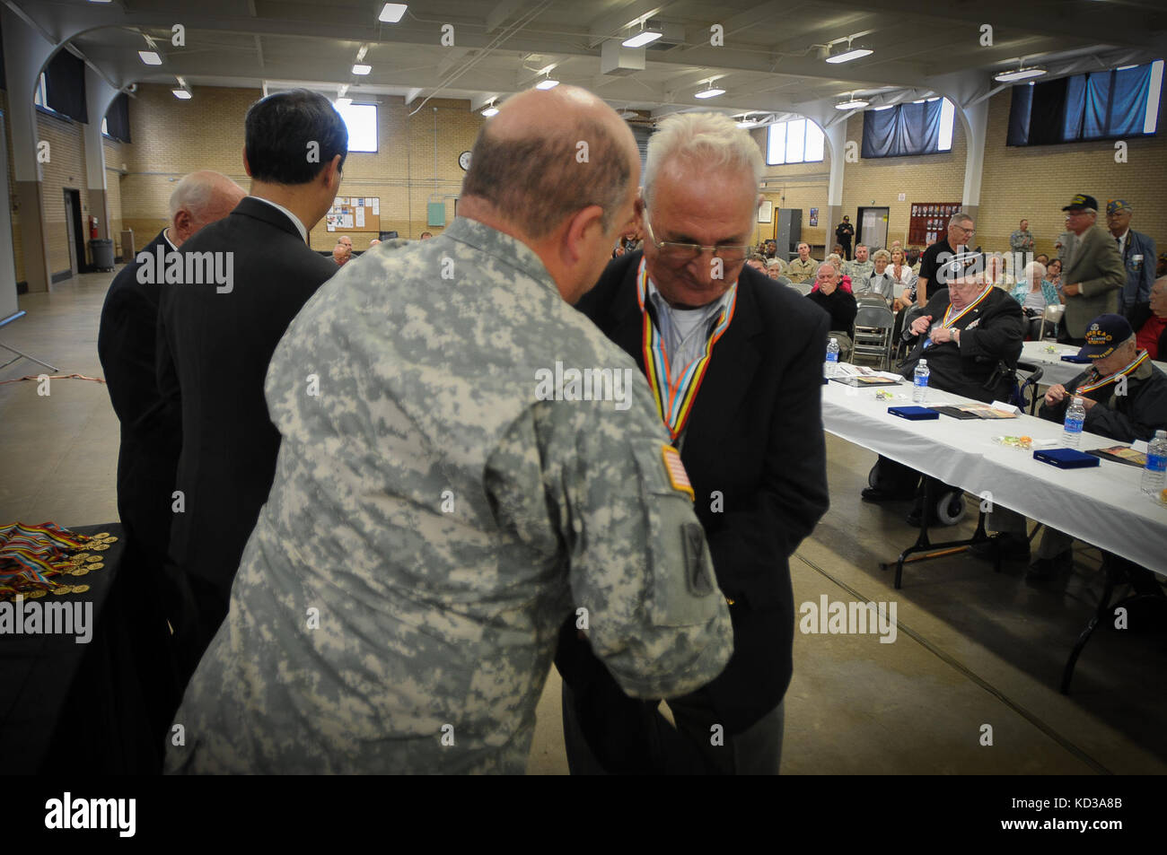 American veterans attend an award ceremony, at the S.C. National Guard ...