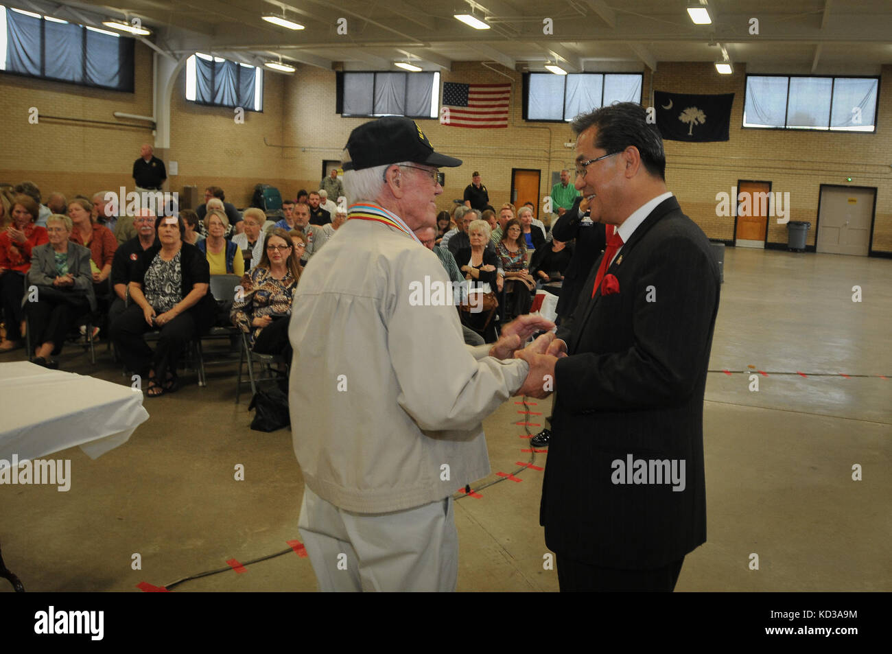 American veterans attend an award ceremony, at the S.C. National Guard ...