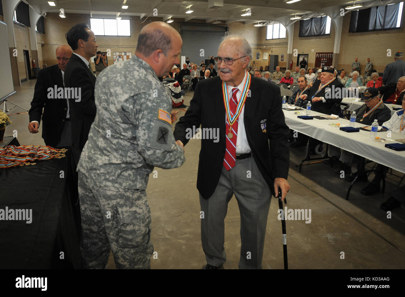 American veterans attend an award ceremony, at the S.C. National Guard ...