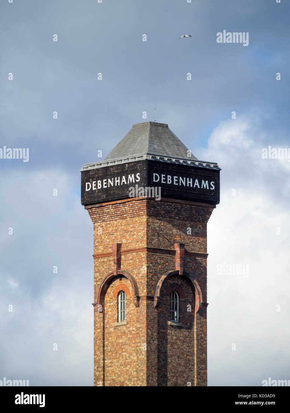 Water tower at Debenhams department store High Street at Stockton on ...