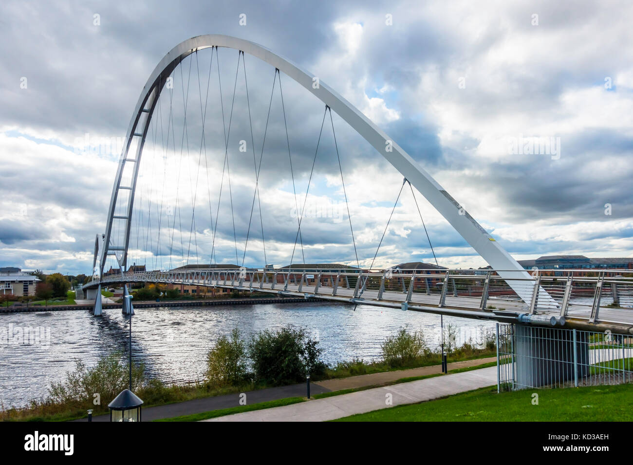 The Infinity Bridge a pedestrian and cycle crossing of the river Tees ...