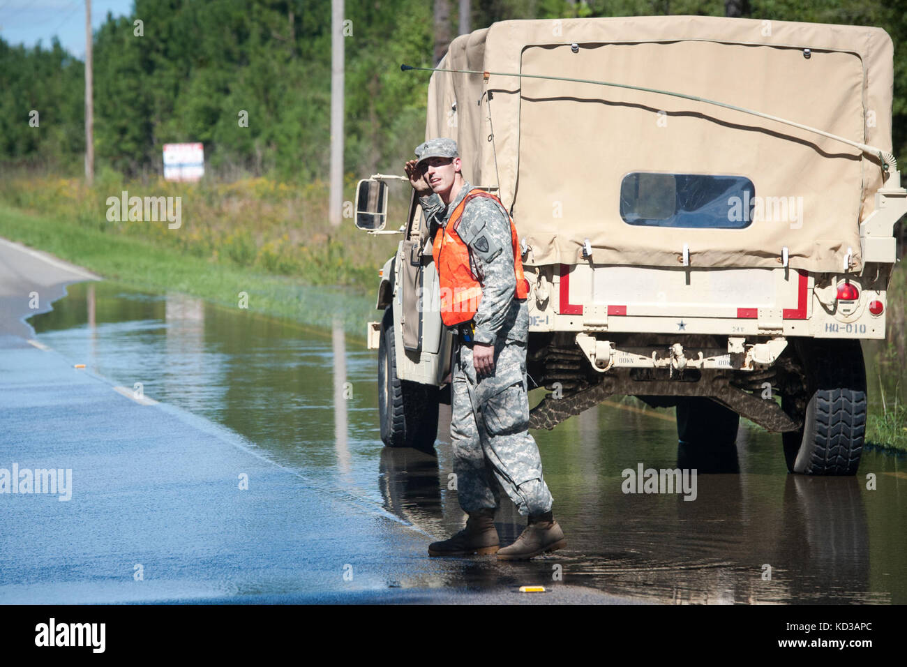 U.S. Army Sgt. Brandon Stafford, assigned to the 133rd Military Police ...