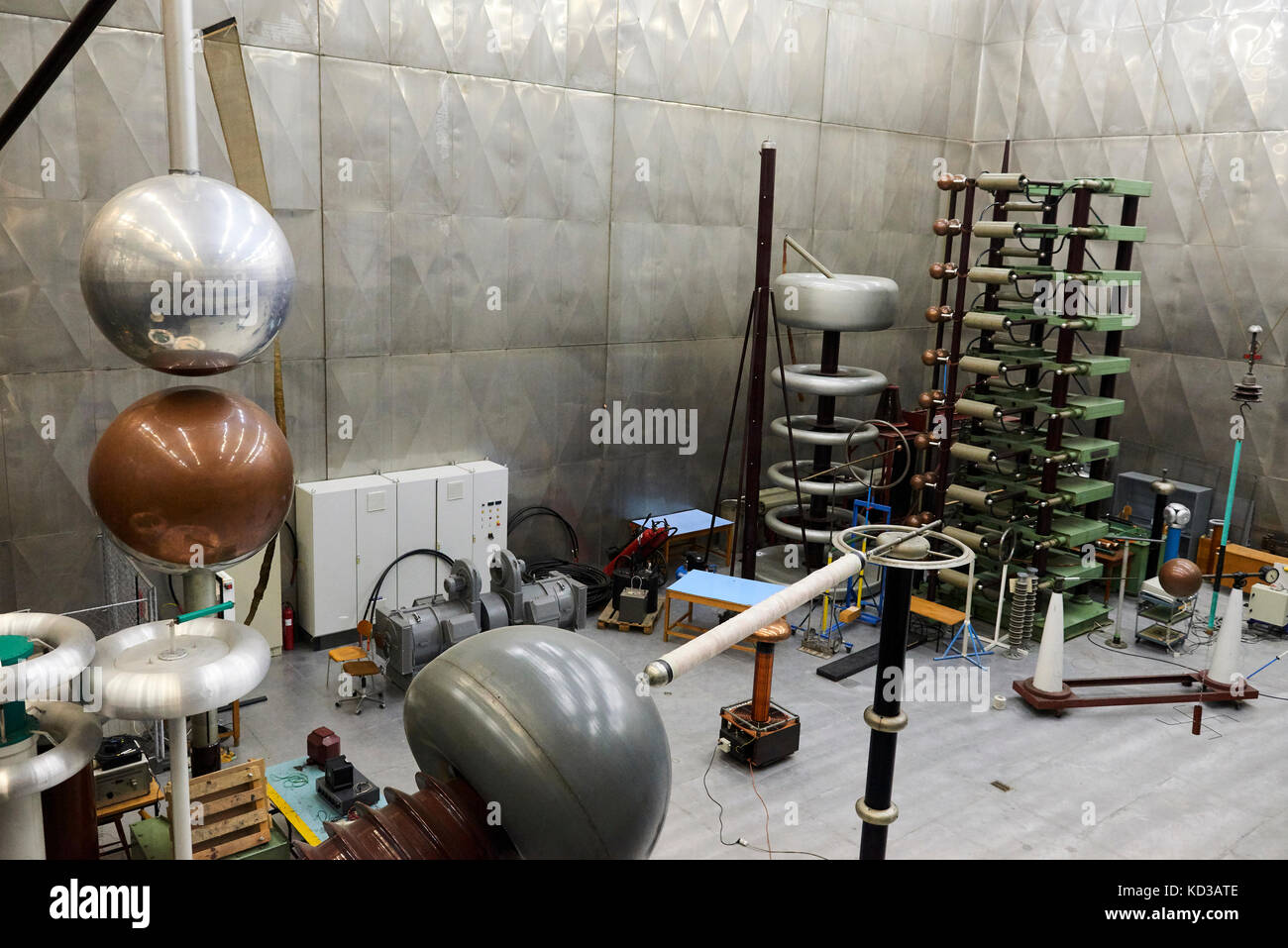 Room for electrical experiments under high voltage Stock Photo - Alamy