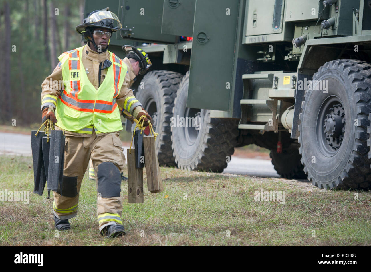 U.S. Army Pfc. Thurman Trapp, with the 266th Engineer Detachment, S.C ...
