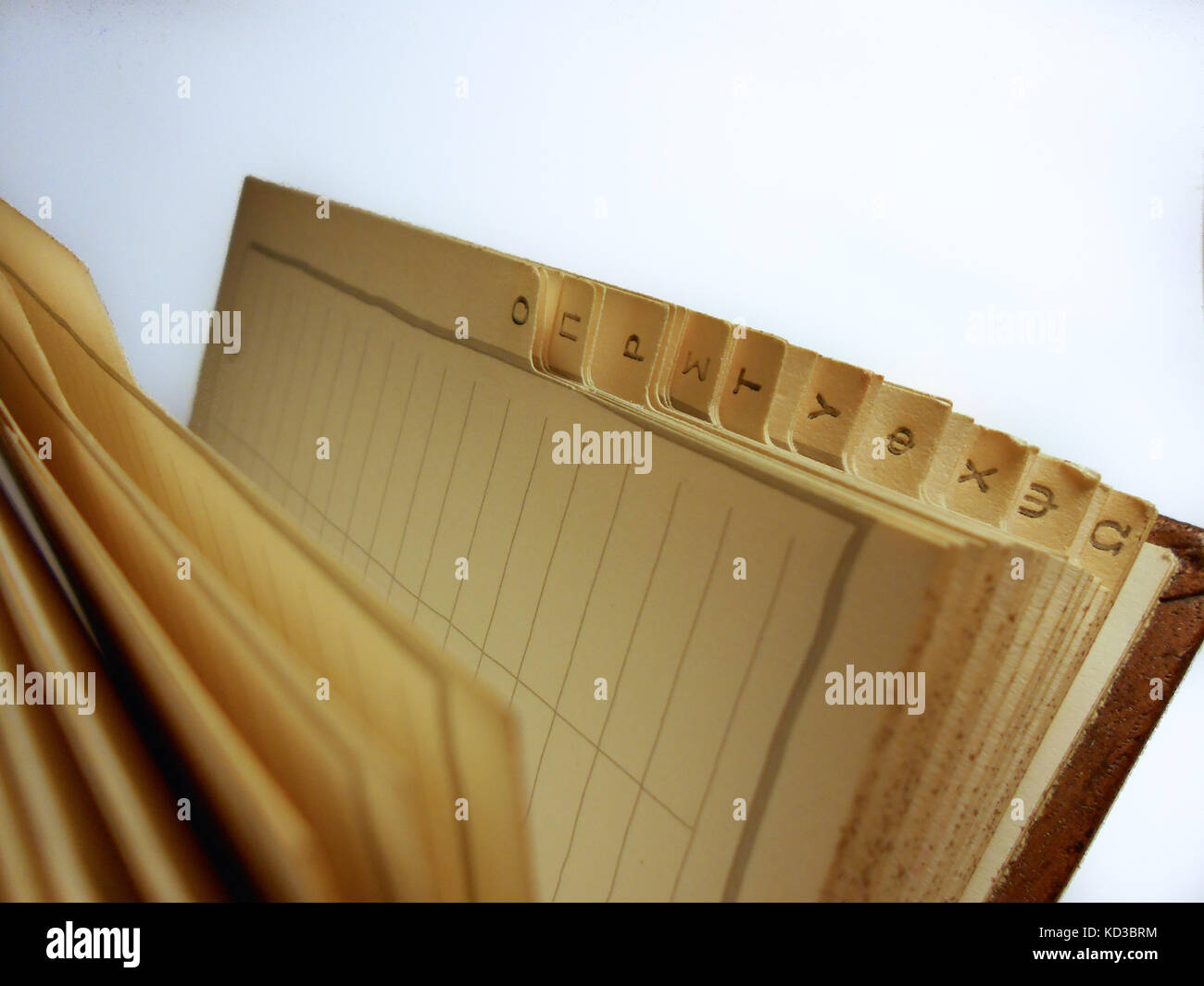 an open book close up agenda with greek alphabet on the side isolated ...