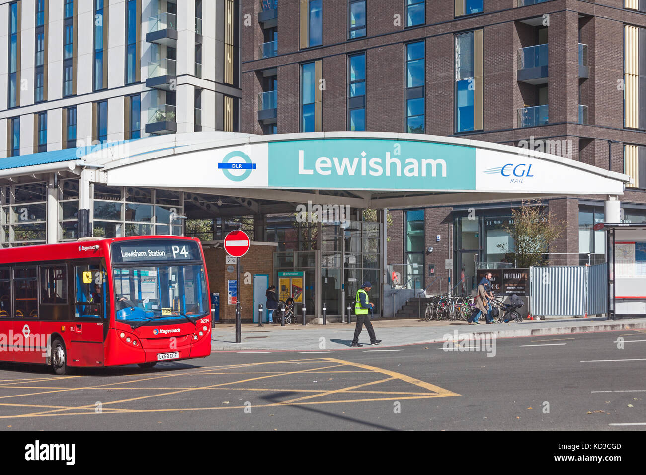 London, Lewisham The Docklands Light Railway station in central ...