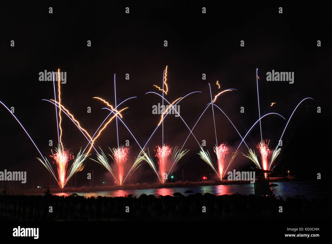 firework festival on the sea Stock Photo - Alamy