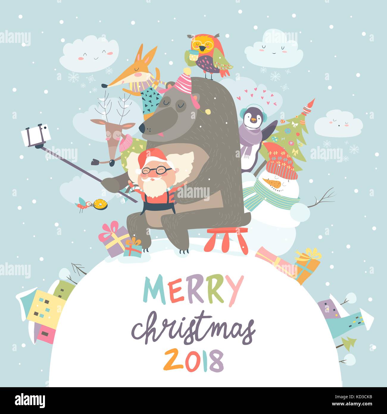 Santa claus holding phone Stock Vector Images - Alamy