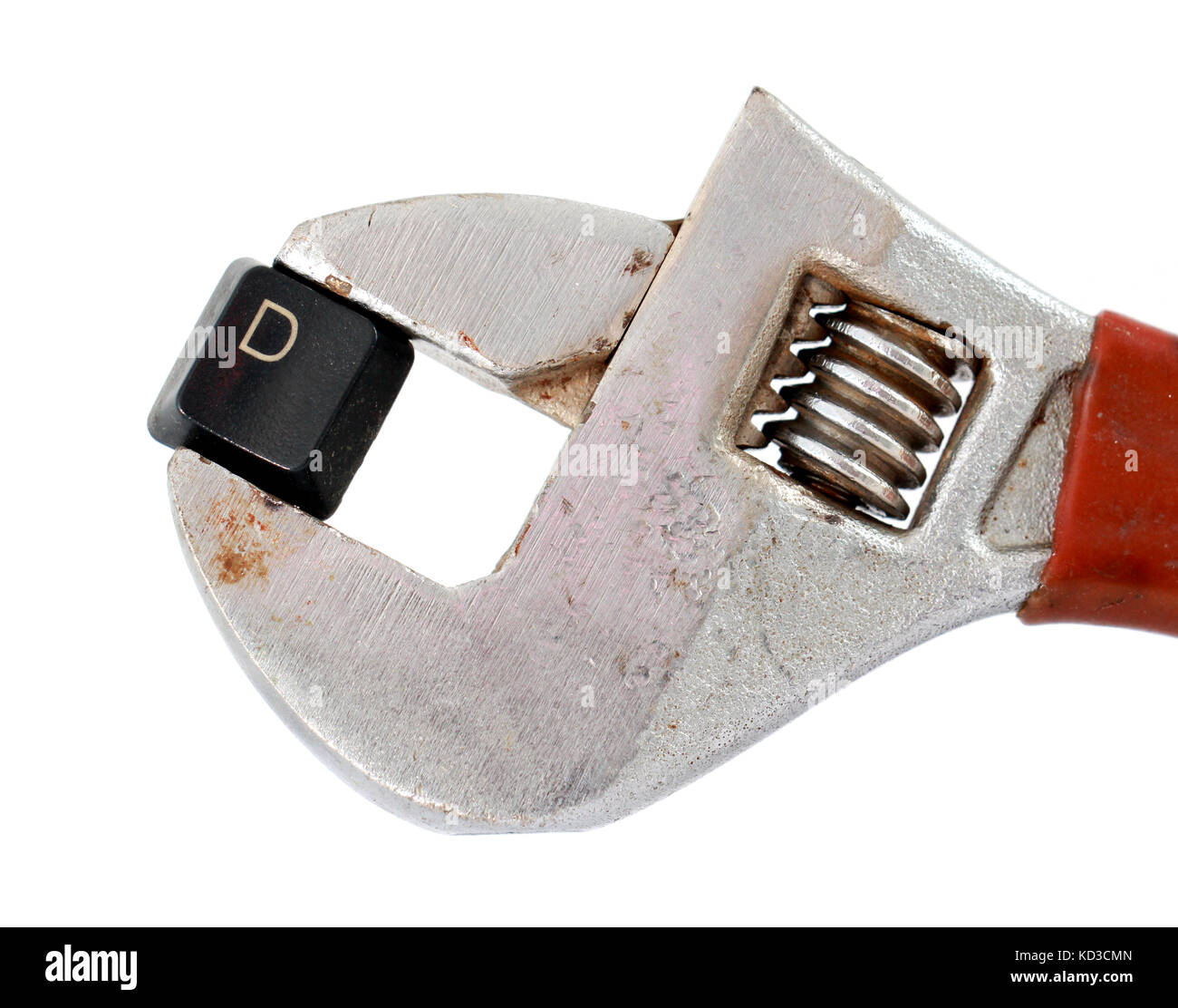 image letter d key on adjustable pliers pipe wrench Stock Photo - Alamy