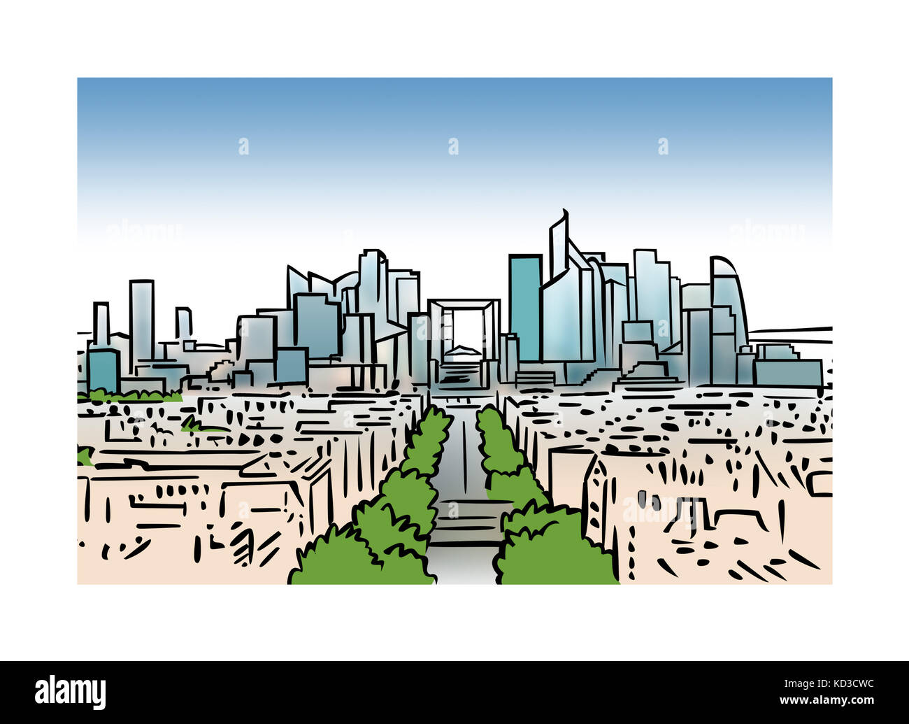 Paris city skyline in Cut Out Stock Images & Pictures - Alamy