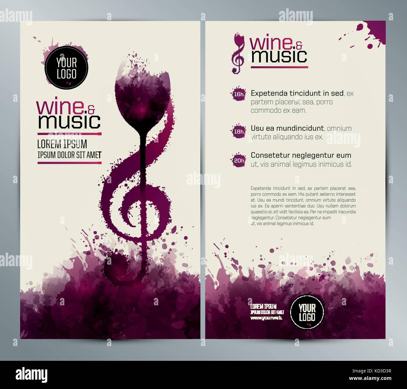 Idea concept wine and music. Colors and wine stains Stock Vector Image ...