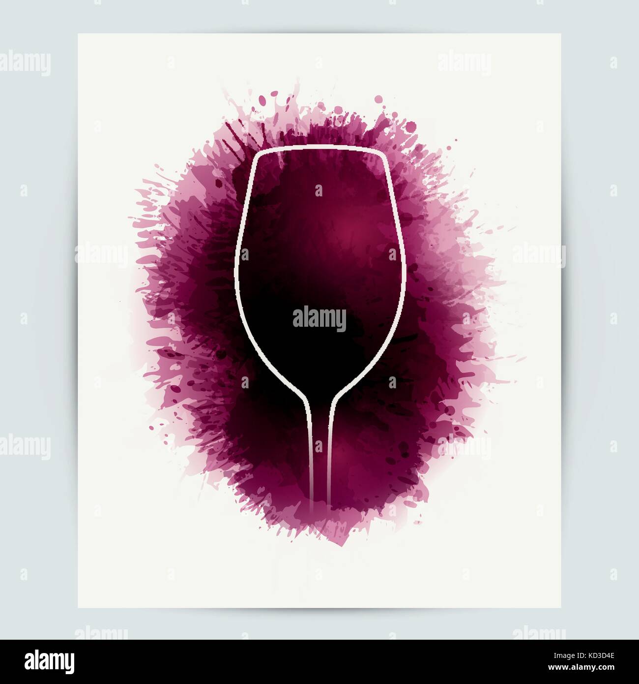 Design template list, wine tasting or invitation. Illustration glass of ...