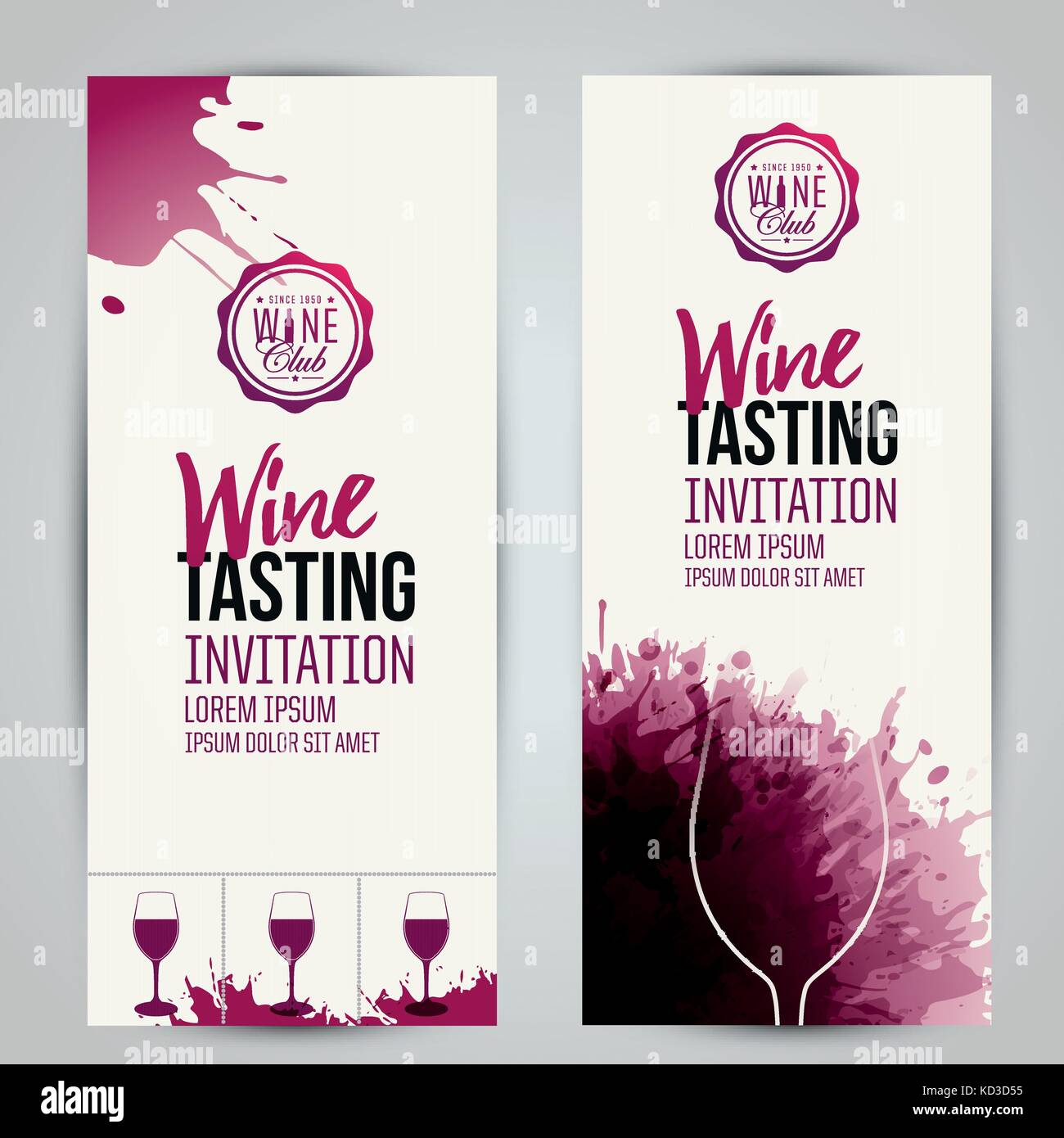 Design of invitation, ticket or banner for your wine events ...