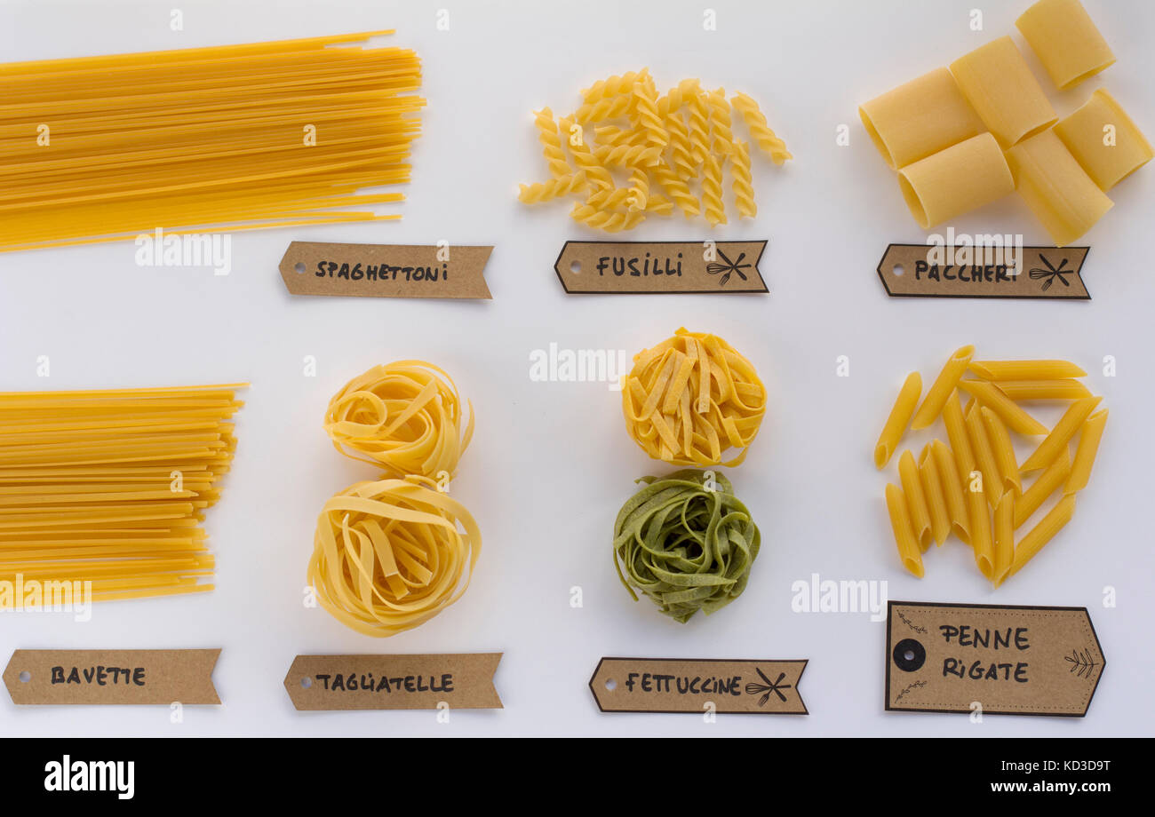Types of pasta Stock Photo - Alamy